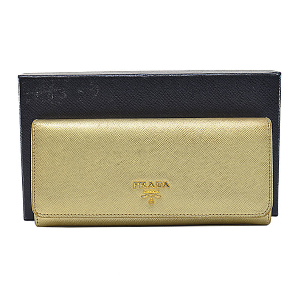 Prada Metal Long Wallet Gold - Gem